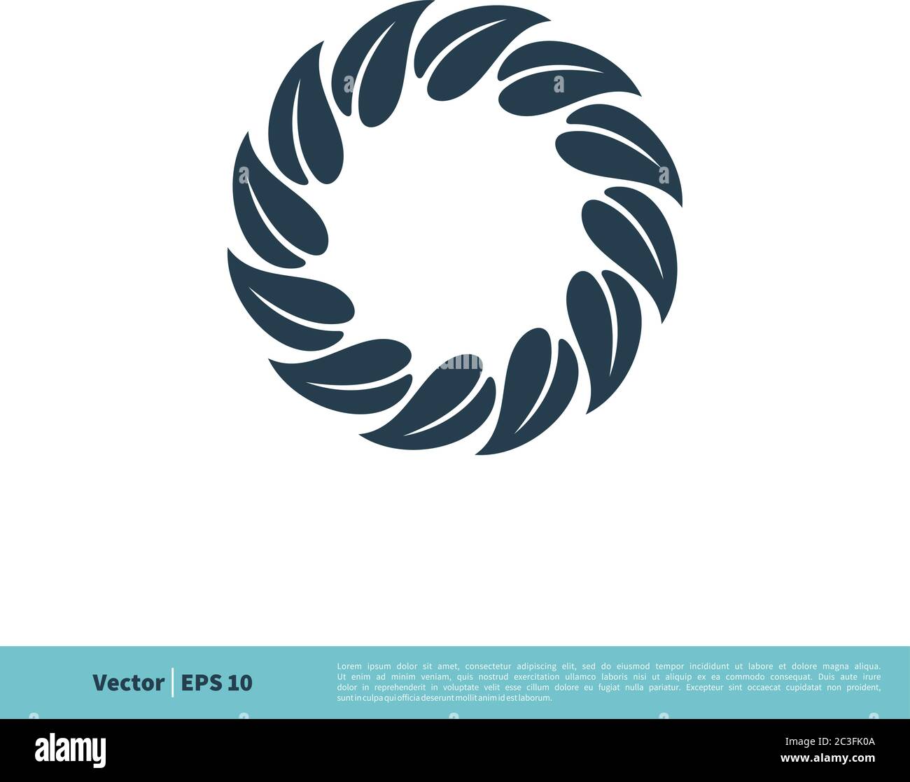 Circle Leaf Ornamental Icon Vector Logo Template Illustration Design ...