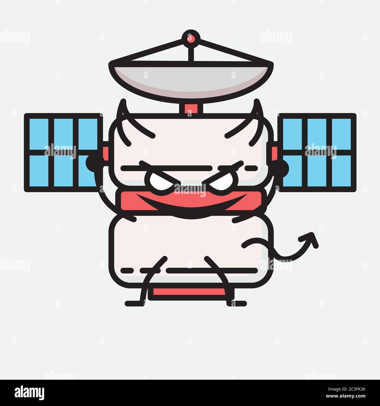 An illustration of Cute Satellite Antenna Mascot Vector Character in ...