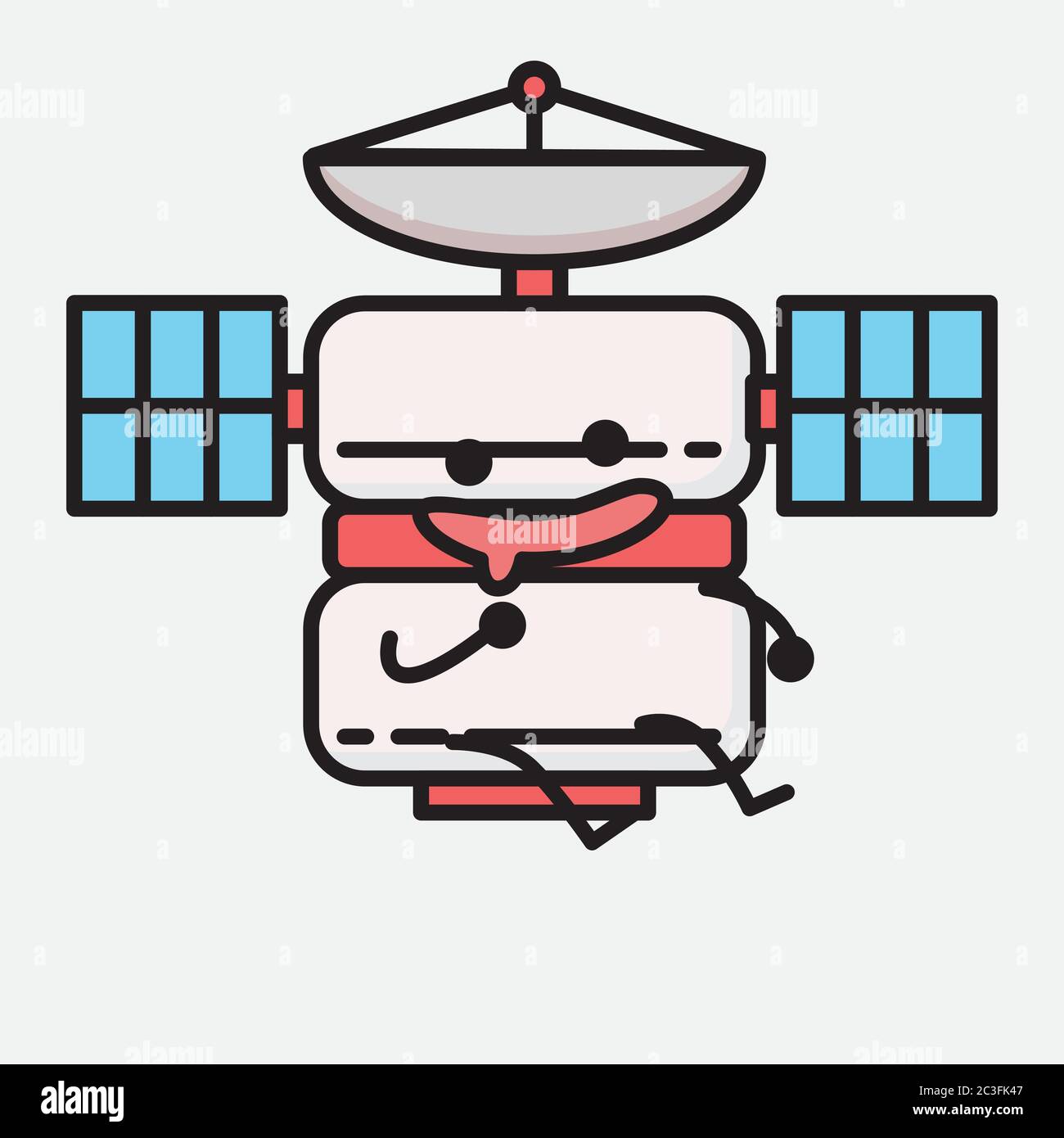 An illustration of Cute Satellite Antenna Mascot Vector Character in ...