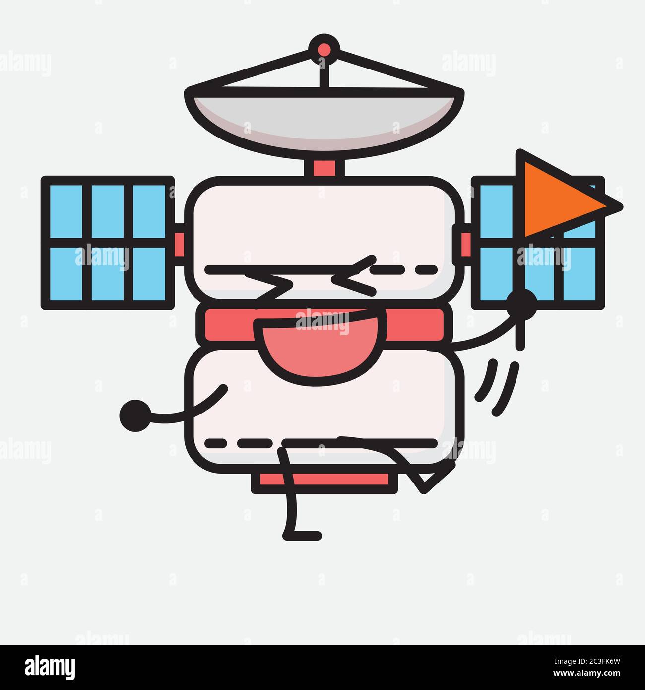 An illustration of Cute Satellite Antenna Mascot Vector Character in ...
