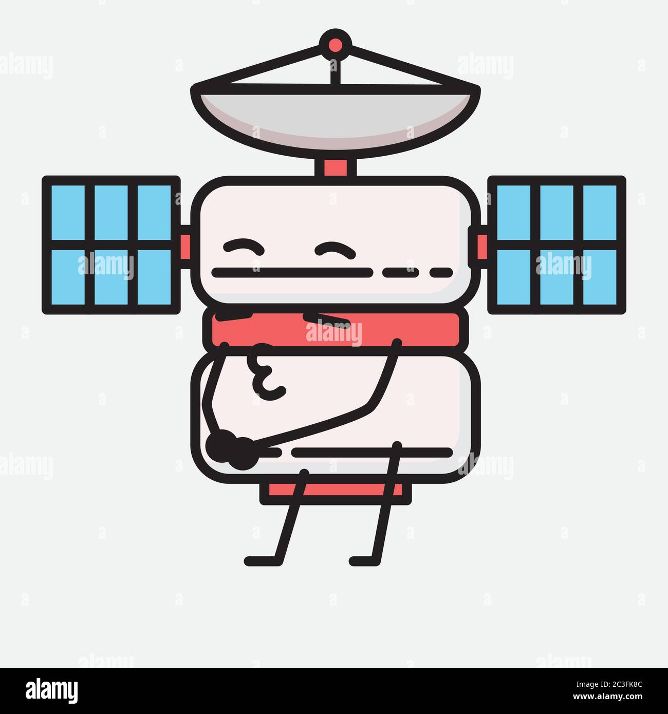 An illustration of Cute Satellite Antenna Mascot Vector Character in ...