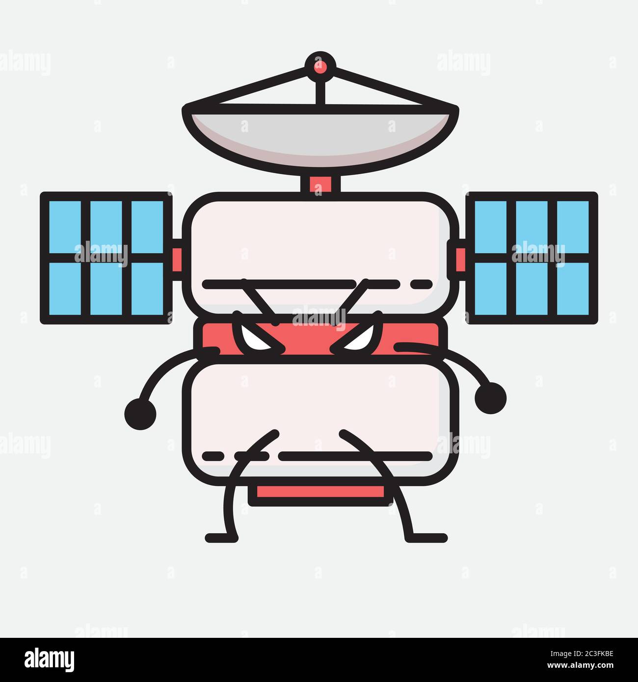 An illustration of Cute Satellite Antenna Mascot Vector Character in ...