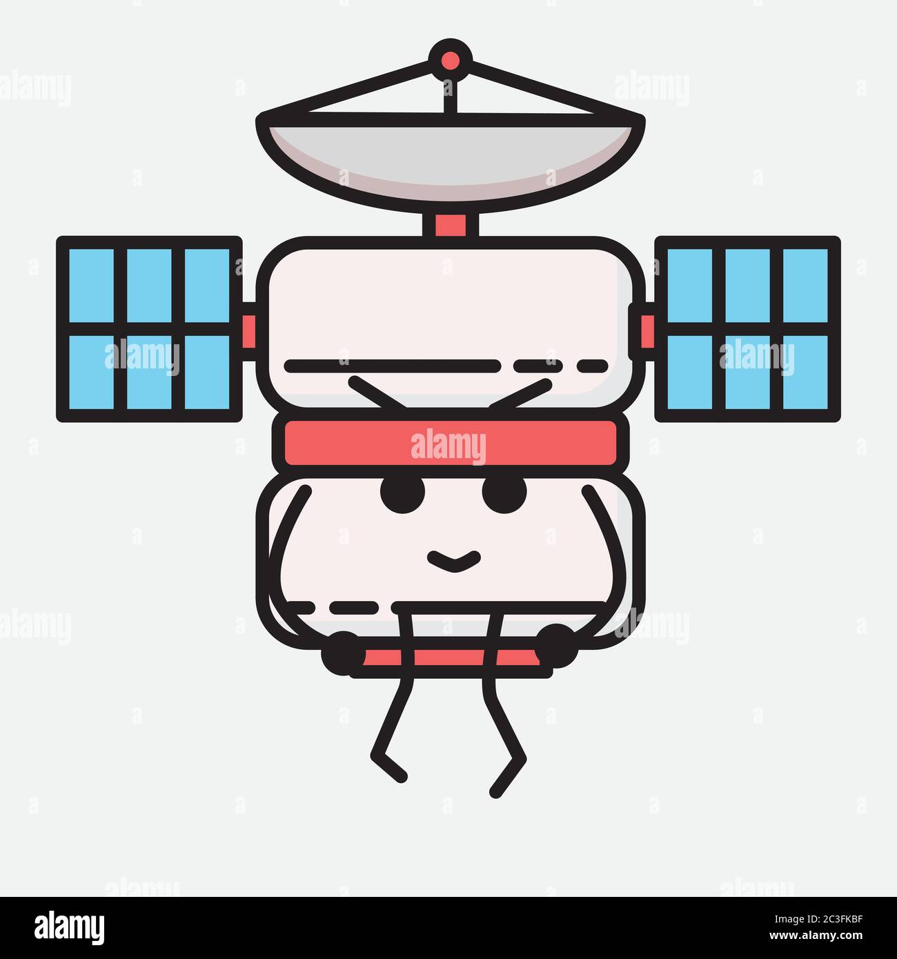 An illustration of Cute Satellite Antenna Mascot Vector Character in ...