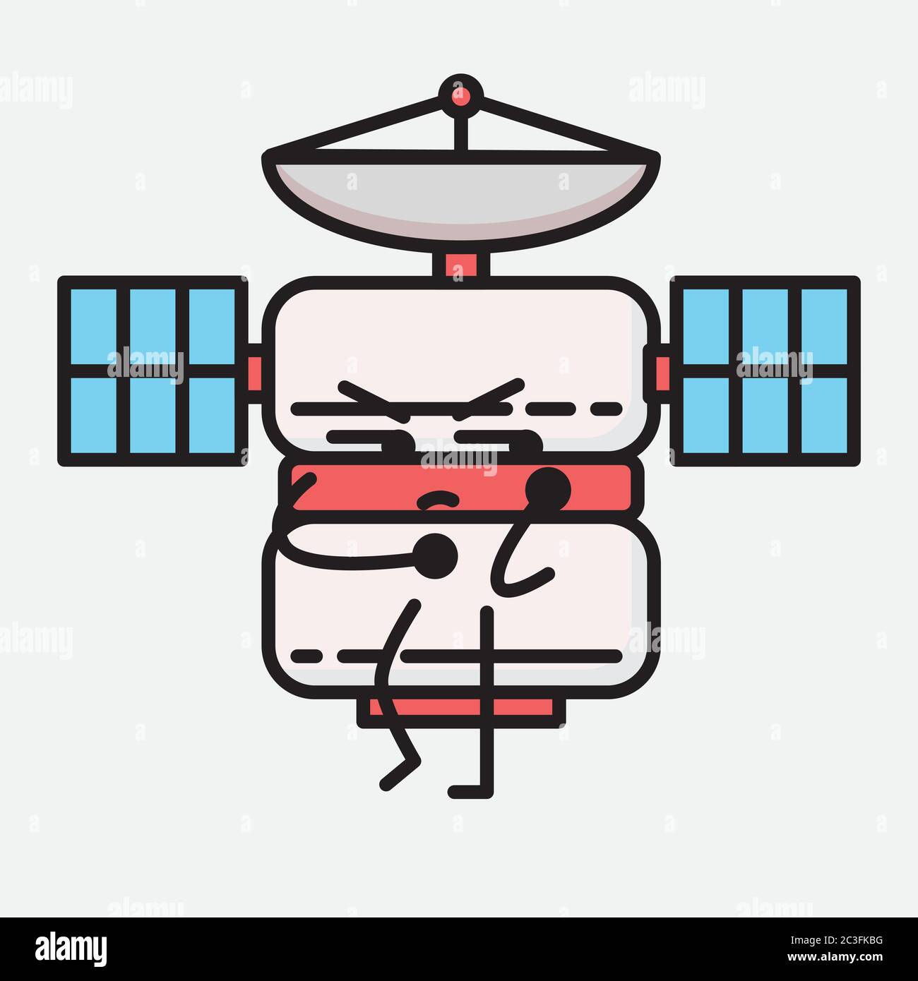 An illustration of Cute Satellite Antenna Mascot Vector Character in ...