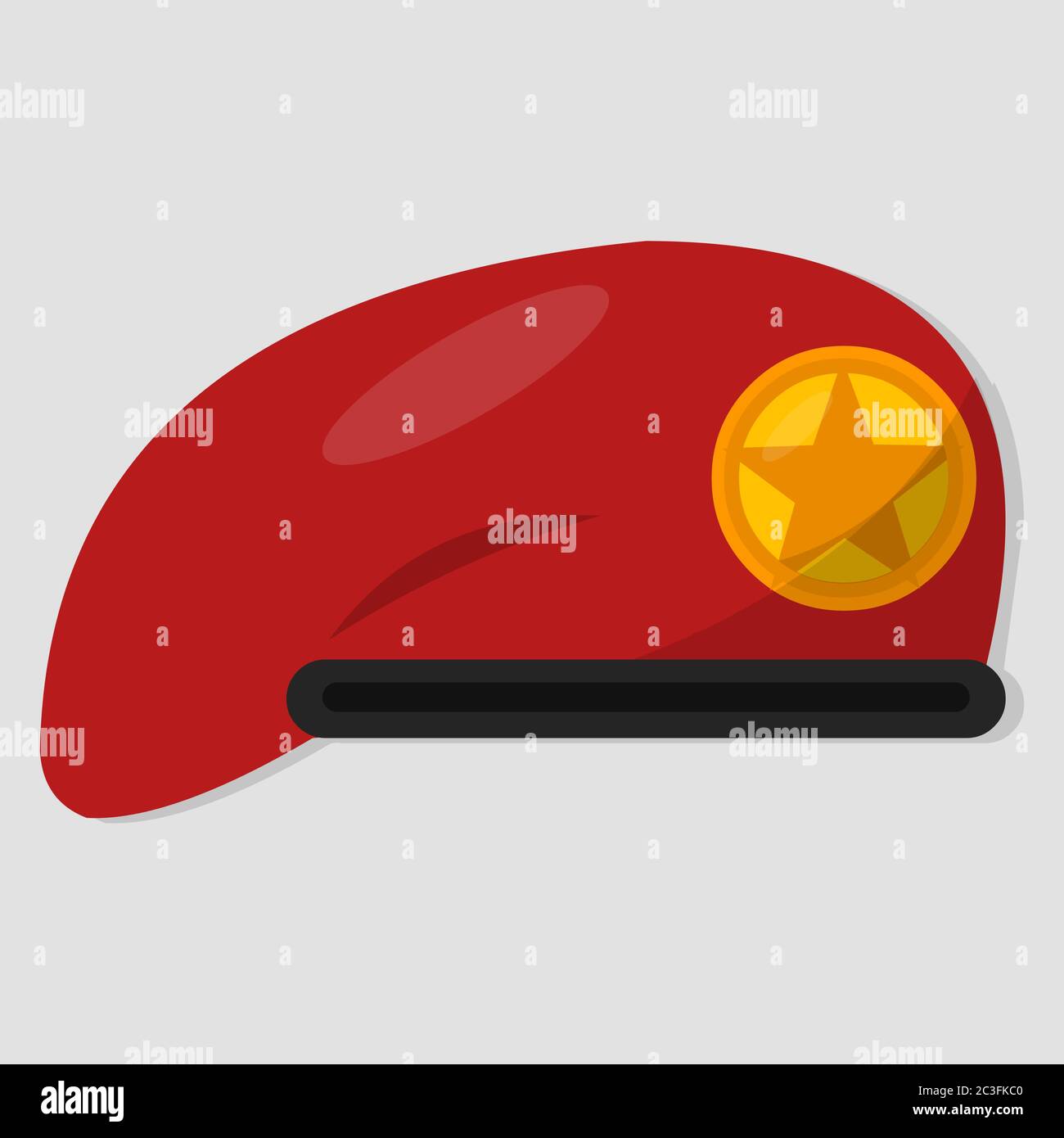 red beret for military equipment isolated vector illustration Stock ...