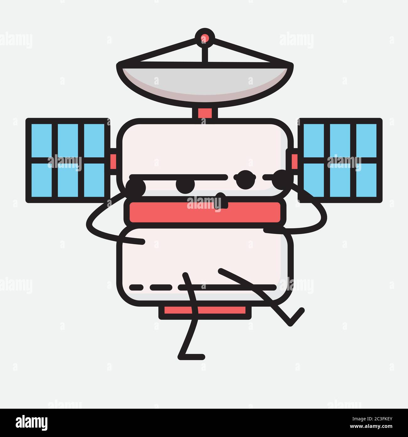 An illustration of Cute Satellite Antenna Mascot Vector Character in ...