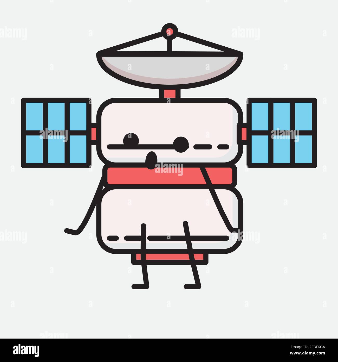An illustration of Cute Satellite Antenna Mascot Vector Character in ...