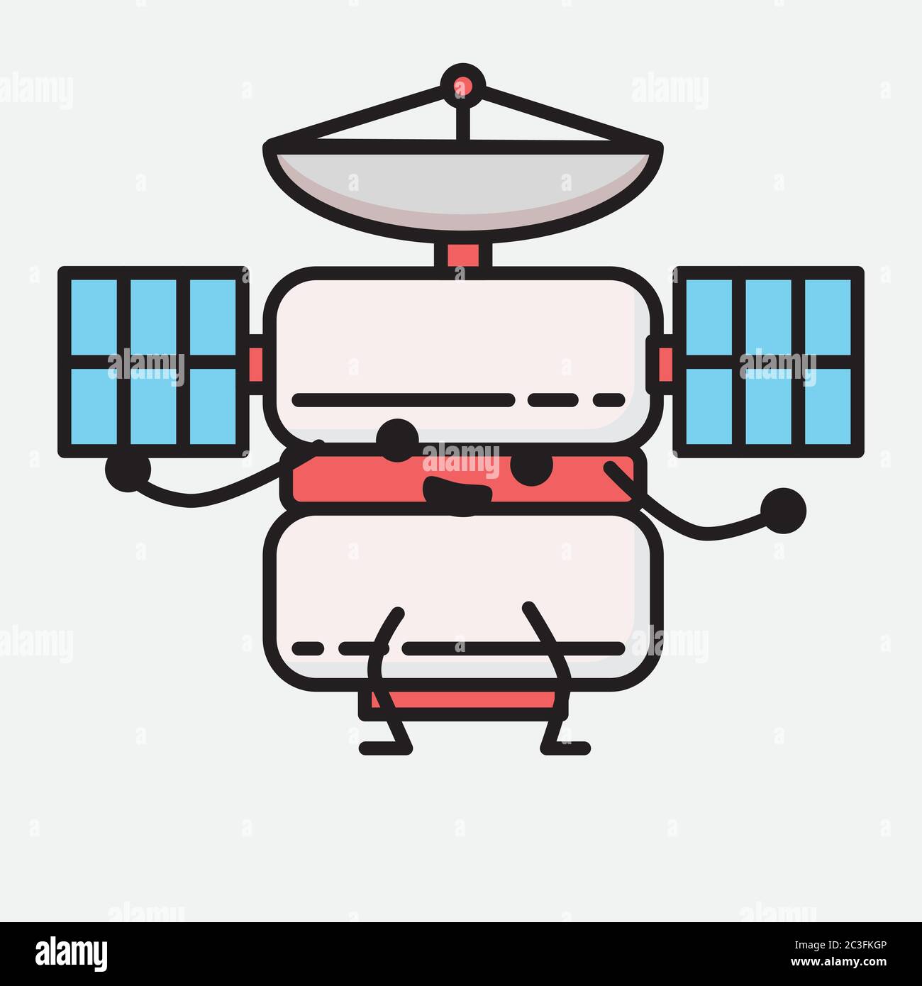 An illustration of Cute Satellite Antenna Mascot Vector Character in ...
