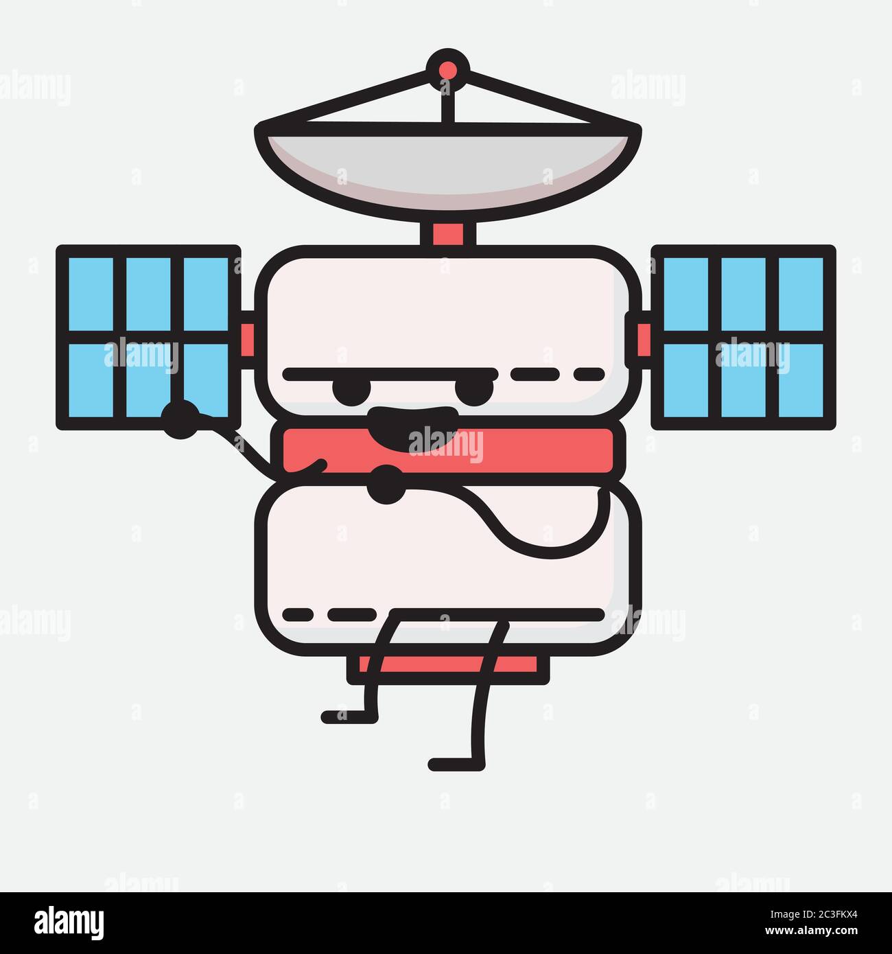 An illustration of Cute Satellite Antenna Mascot Vector Character in ...