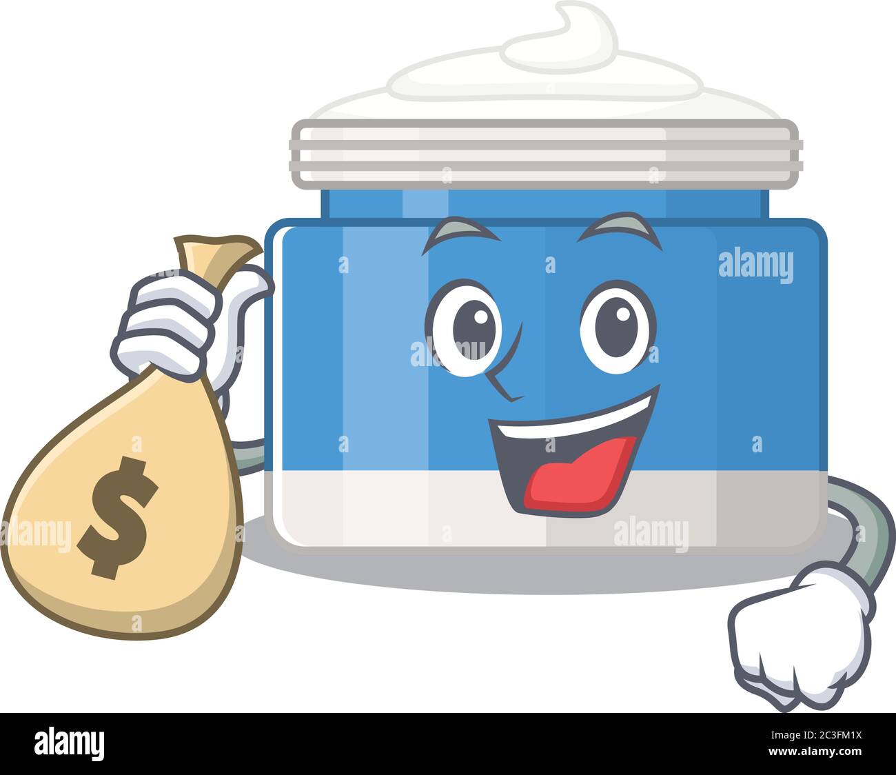 Crazy rich moisturizer cream mascot design having money bags Stock ...