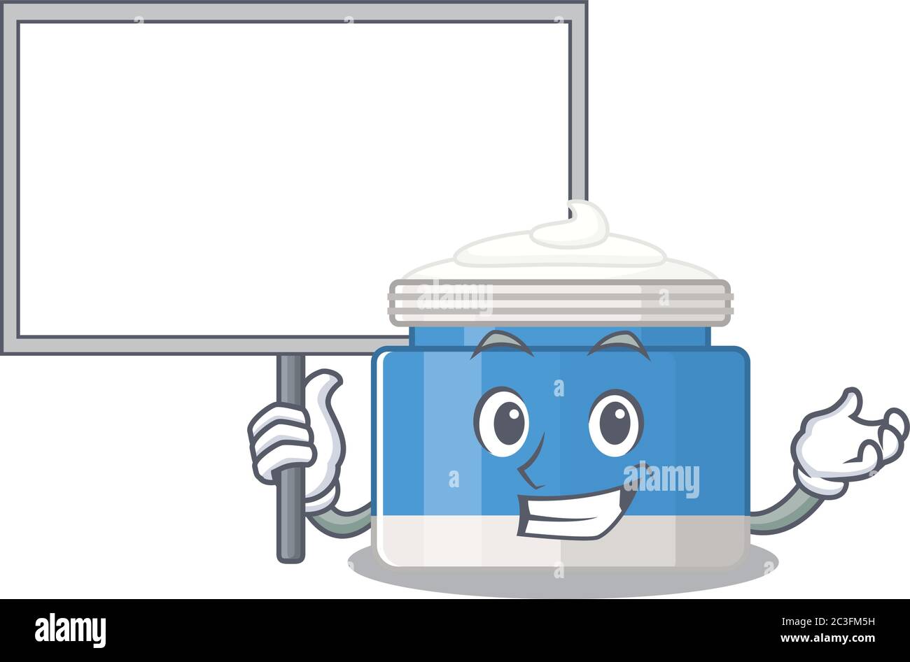Cartoon picture of moisturizer cream mascot design style carries a ...