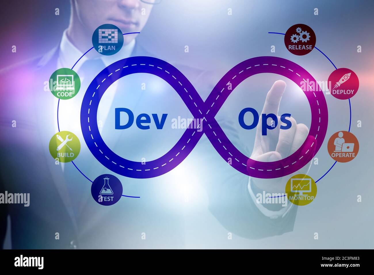 DevOps software development IT concept Stock Photo - Alamy