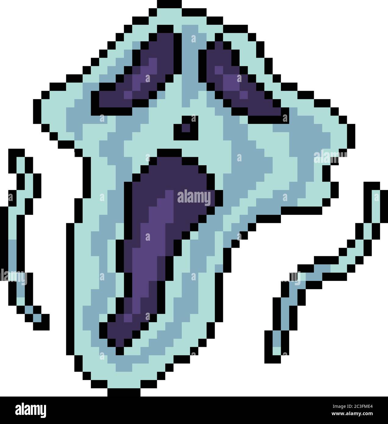Vector Pixel Art Ghost Face Isolated Cartoon Stock Vector Image And Art Alamy