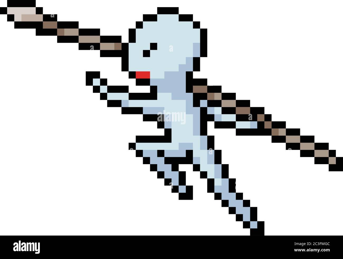 vector pixel art spear throw isolated cartoon Stock Vector Image & Art ...