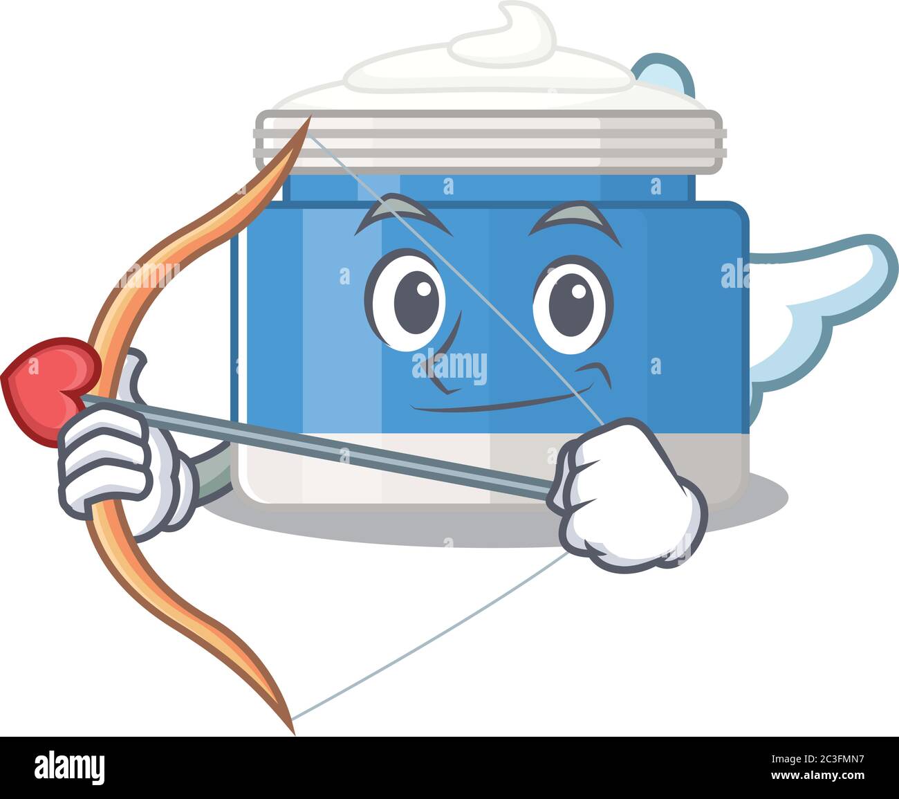 Moisturizer cream in sweet romantic cupid cartoon drawing with arrow ...