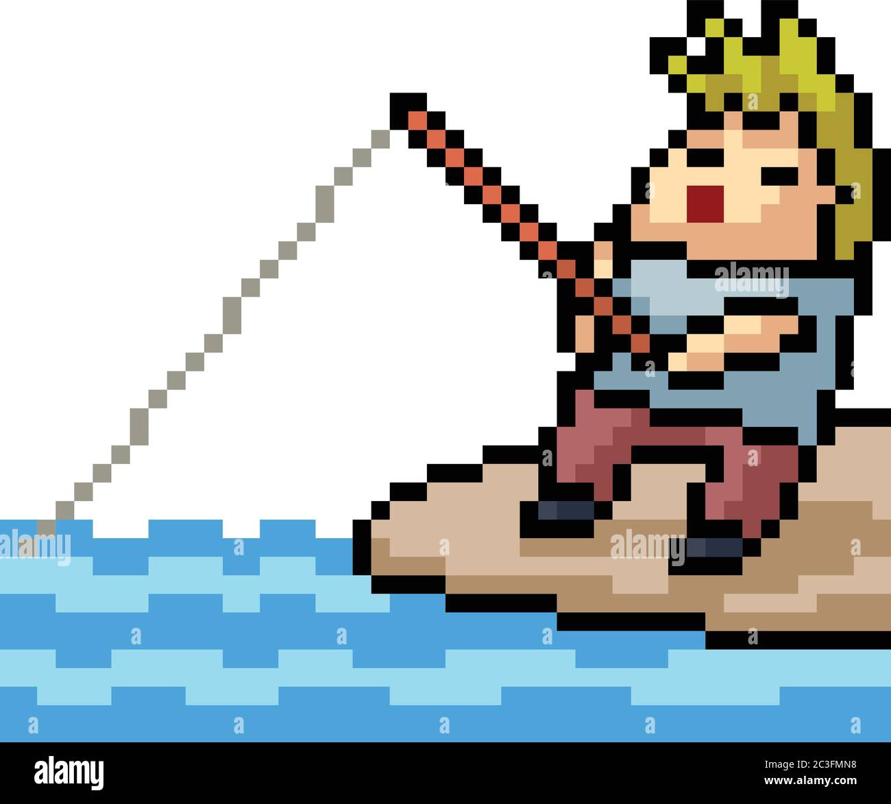 Fishing at beach Stock Vector Images - Alamy
