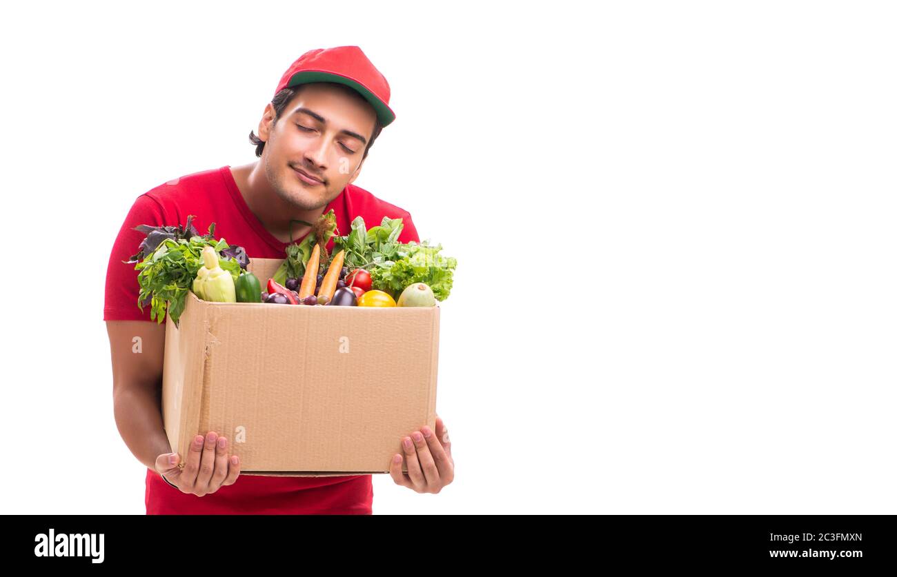Concept of shopping delivery isolated on white background Stock Photo ...
