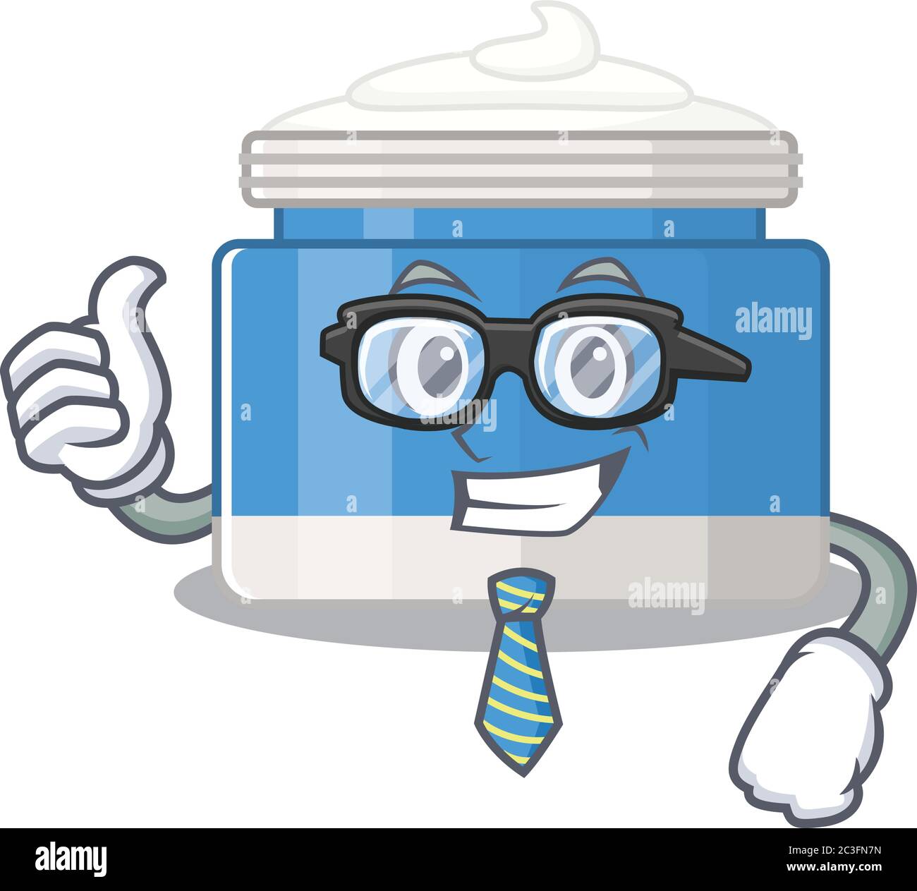 cartoon drawing of moisturizer cream Businessman wearing glasses and ...