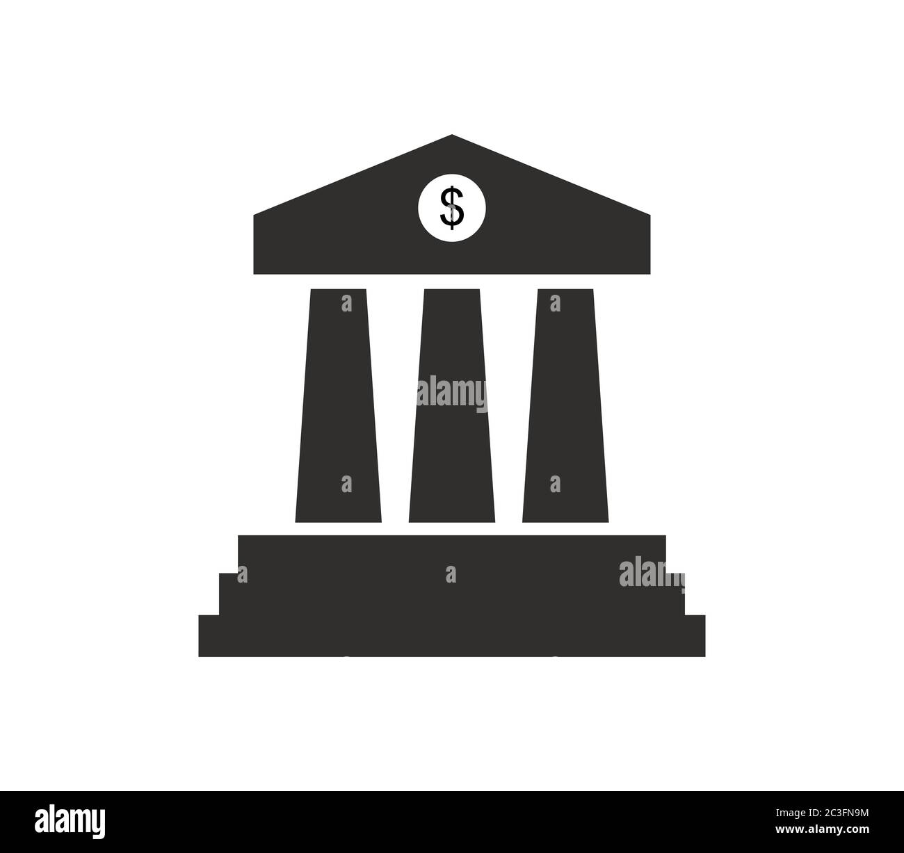 bank icon illustrated in vector on white background Stock Photo - Alamy