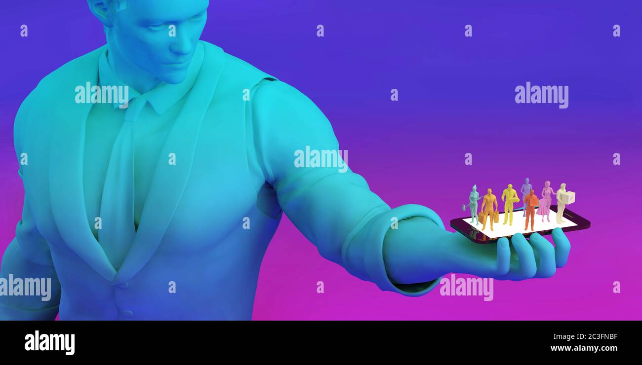 Access Economy or Gig Services By Using Handphone Stock Photo - Alamy