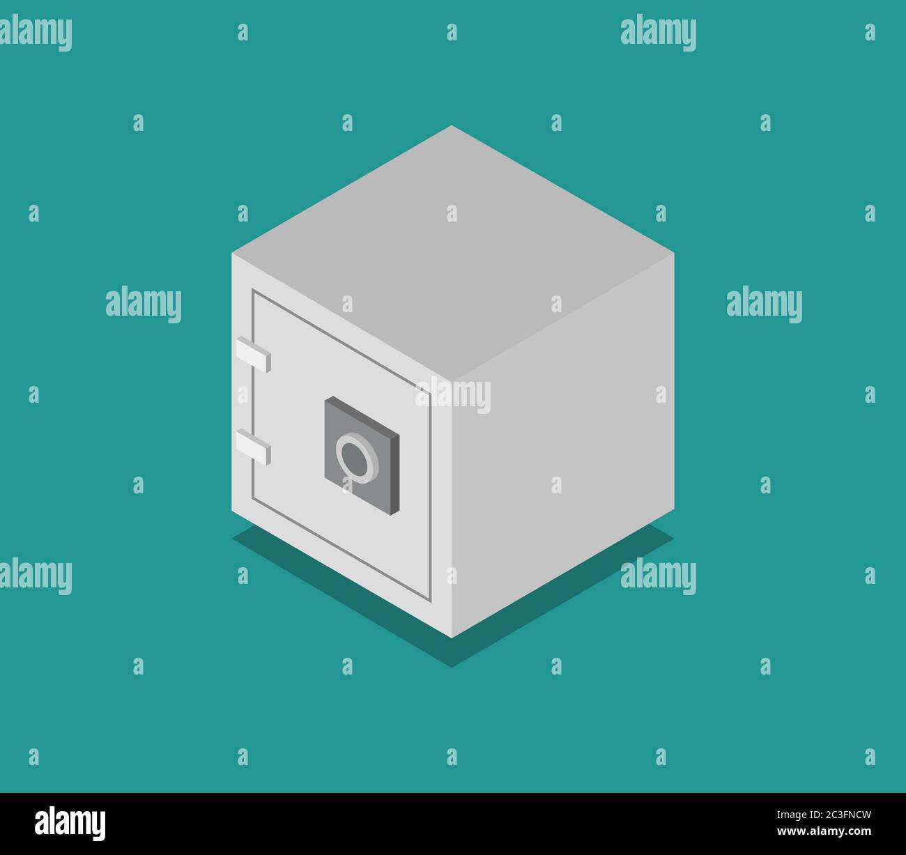 Isometric safe icon illustrated in vector on white background Stock ...