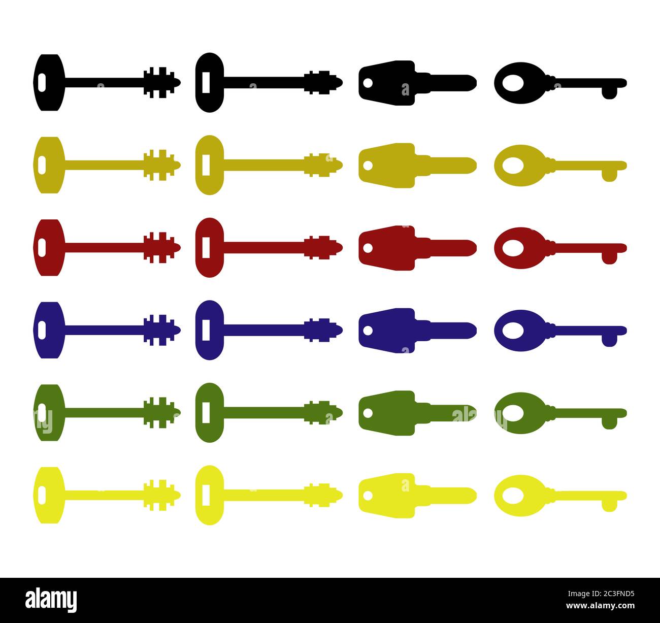 key icons illustrated in vector on white background Stock Photo - Alamy