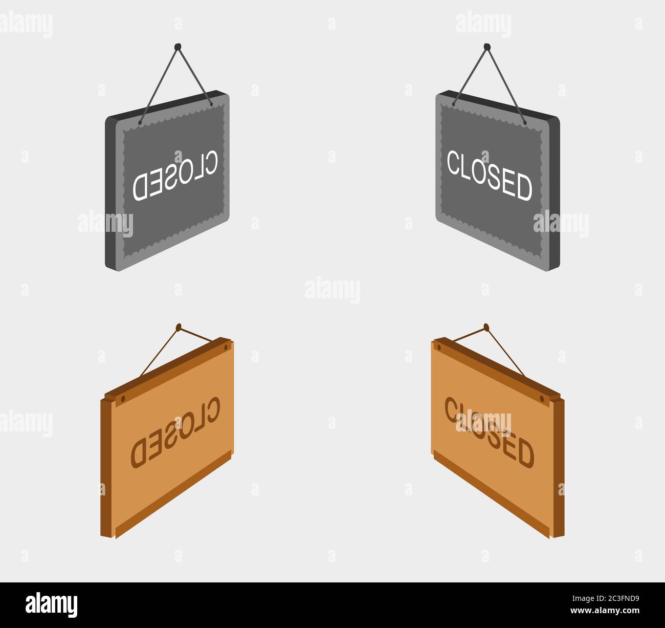 closed icon illustrated in vector on white background Stock Photo - Alamy