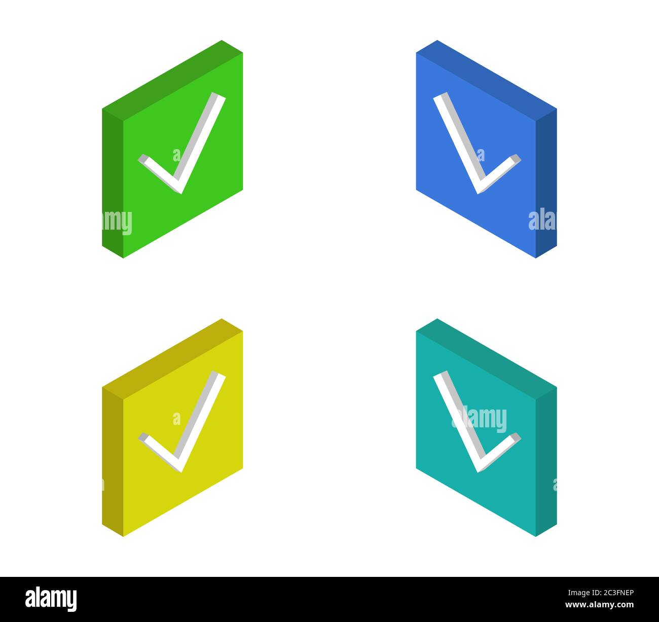 isometric check icon illustrated in vector on white background Stock ...