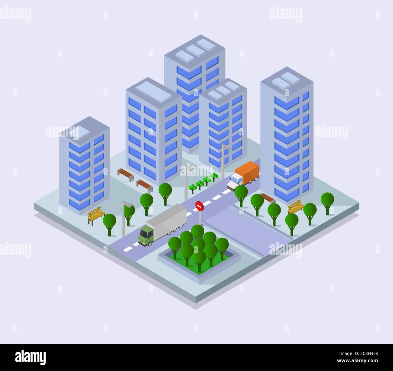 isometric city icon illustrated in vector on white background Stock ...