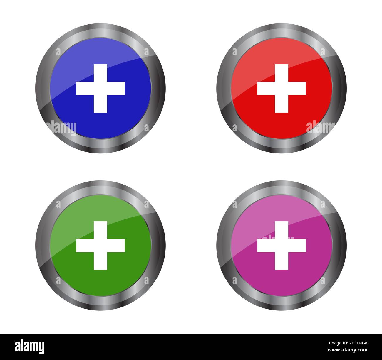 plus button icon illustrated in vector on white background Stock Photo ...