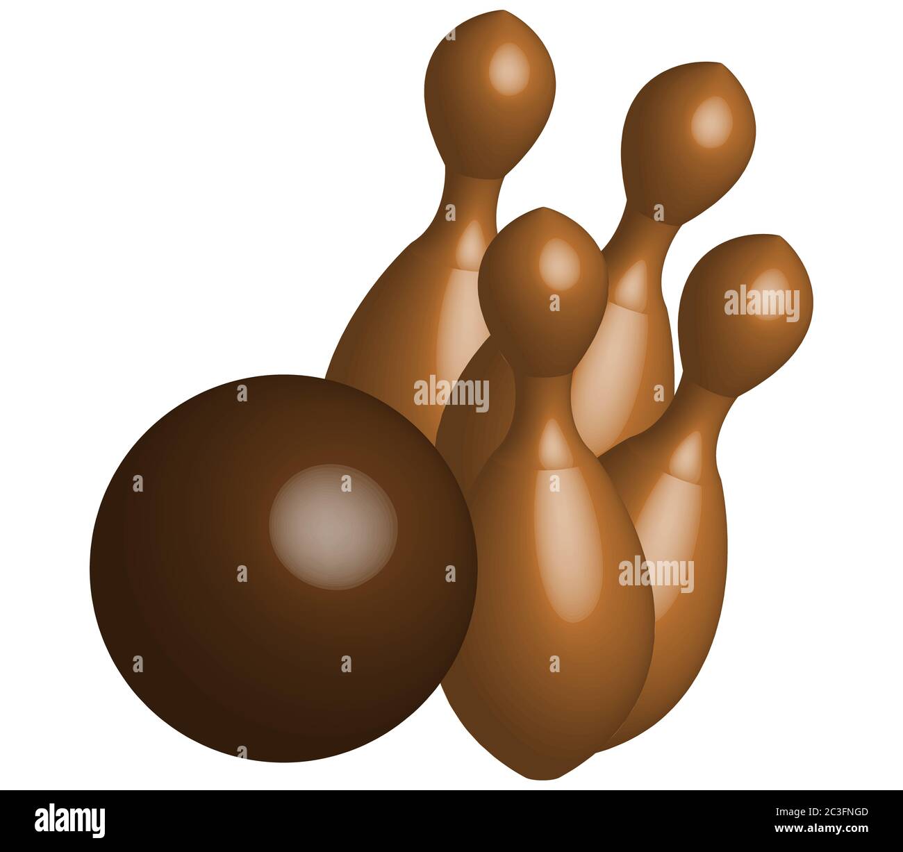 Vector flat cartoon bowling Cut Out Stock Images & Pictures - Alamy