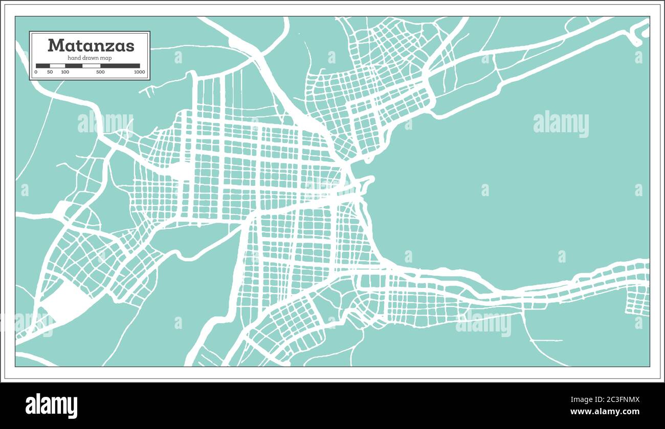 Matanzas Cuba City Map in Retro Style. Outline Map. Vector Illustration ...