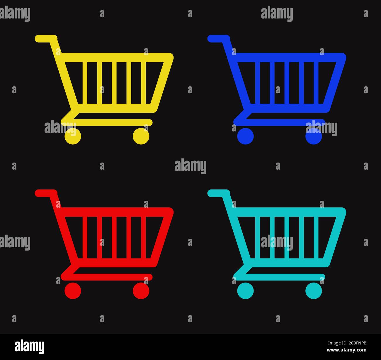 shopping cart icon illustrated in vector on white background Stock ...