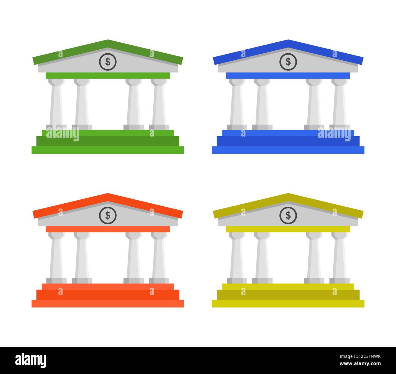 bank icon illustrated in vector on white background Stock Photo - Alamy