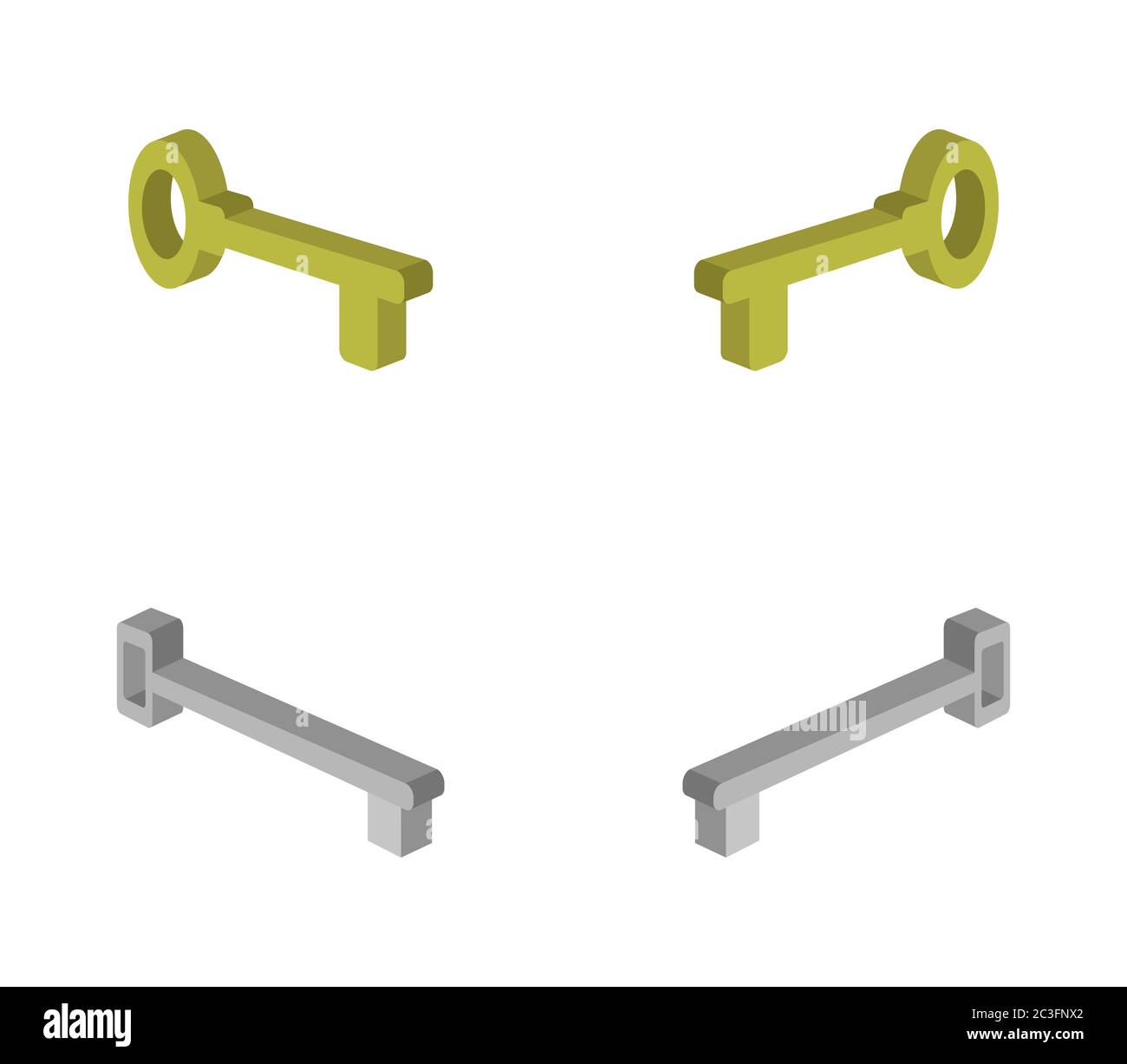 key icon illustrated in vector on white background Stock Photo - Alamy