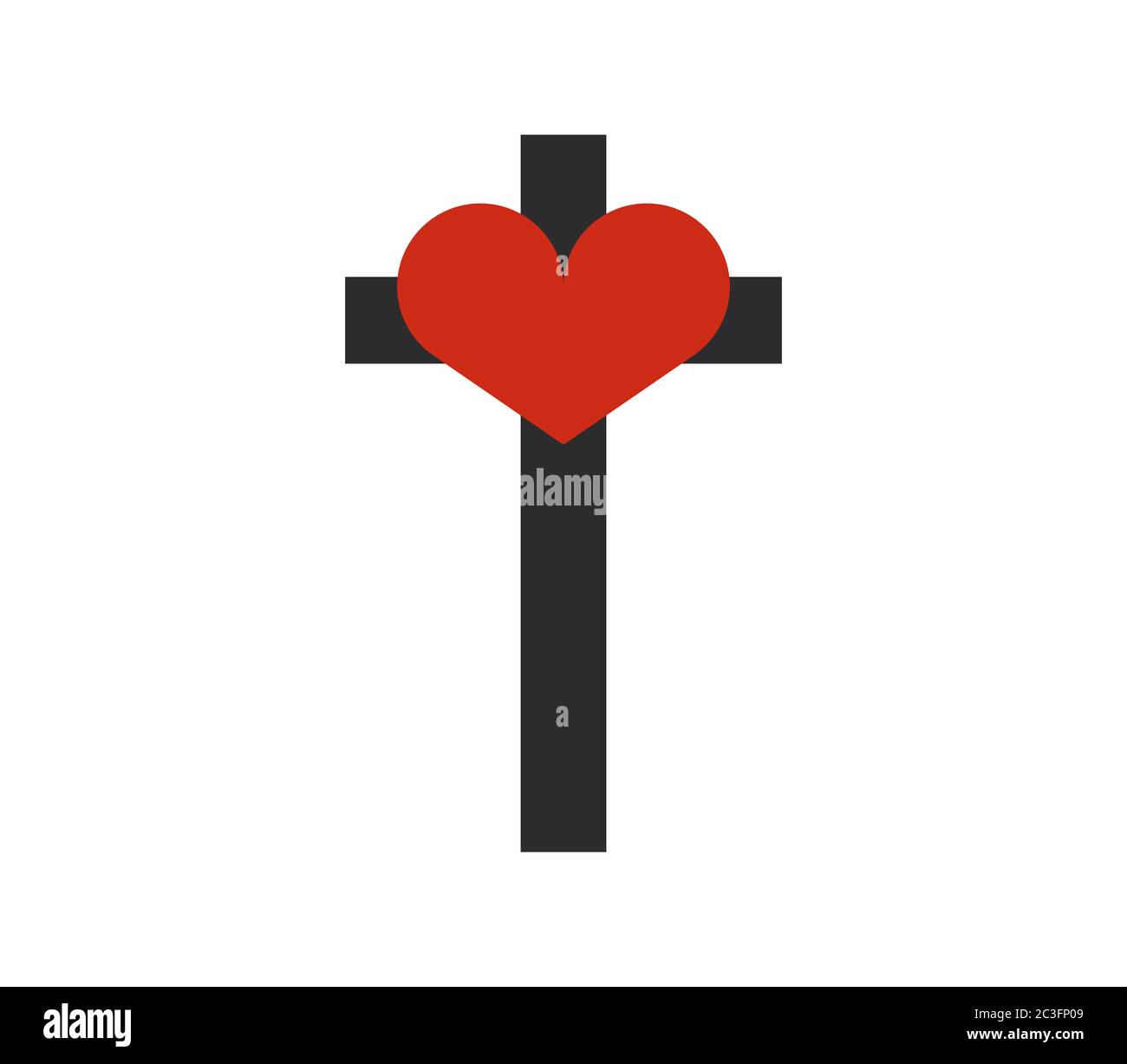 cross heart icon illustrated in vector on white background Stock Photo ...