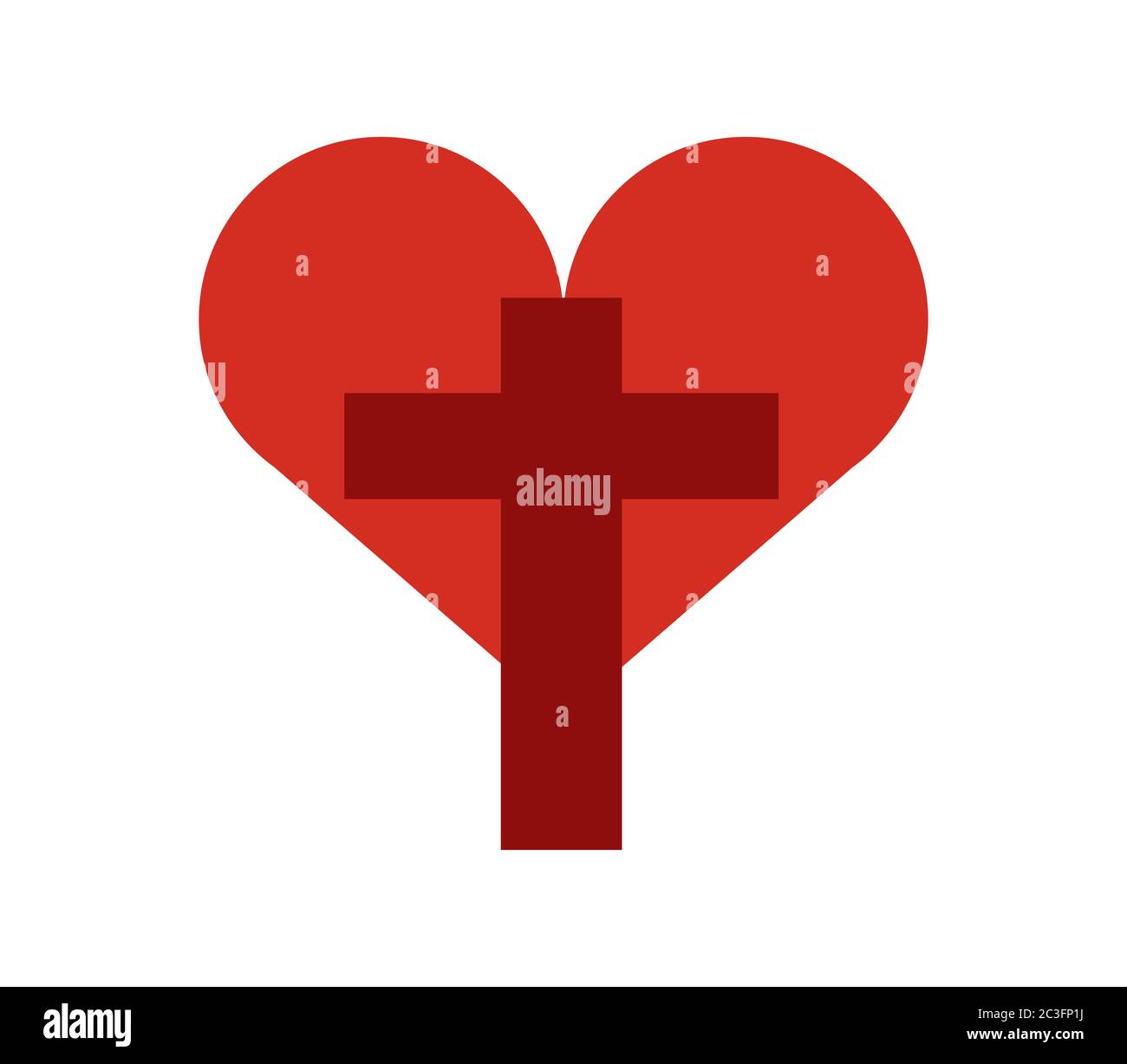 cross heart icon illustrated in vector on white background Stock Photo ...