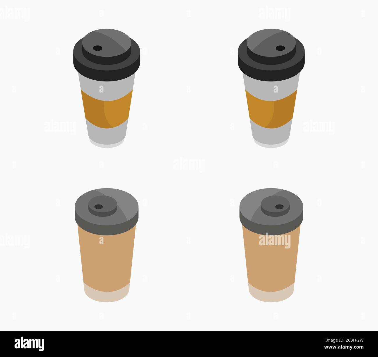 isometric coffee icon illustrated in vector on white background Stock ...