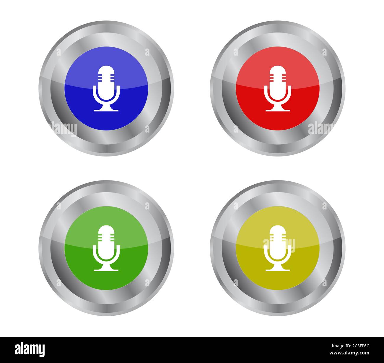 microphone button icon illustrated in vector on white background Stock ...