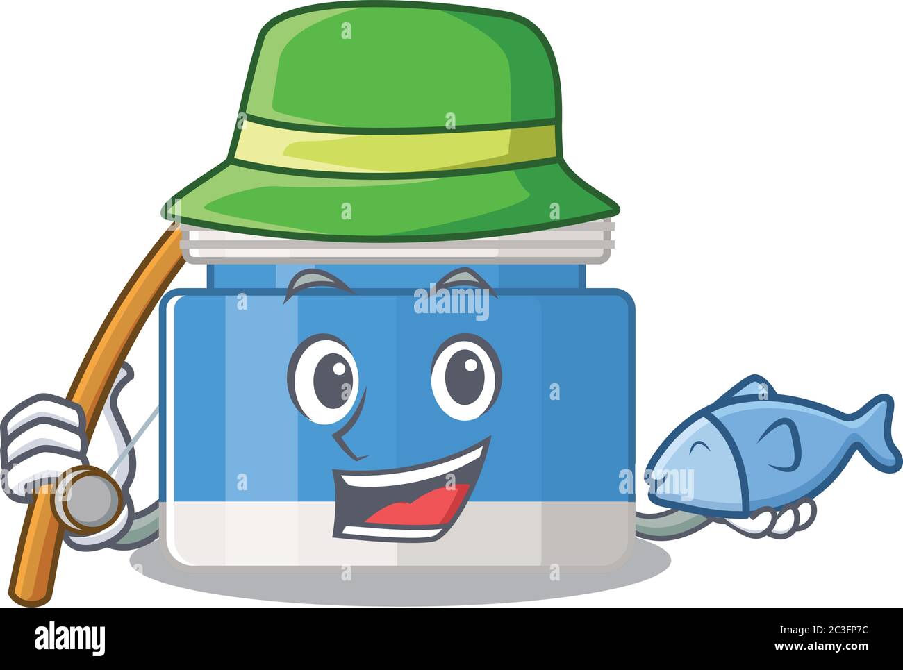 Cartoon design style of moisturizer cream goes to fishing Stock Vector ...