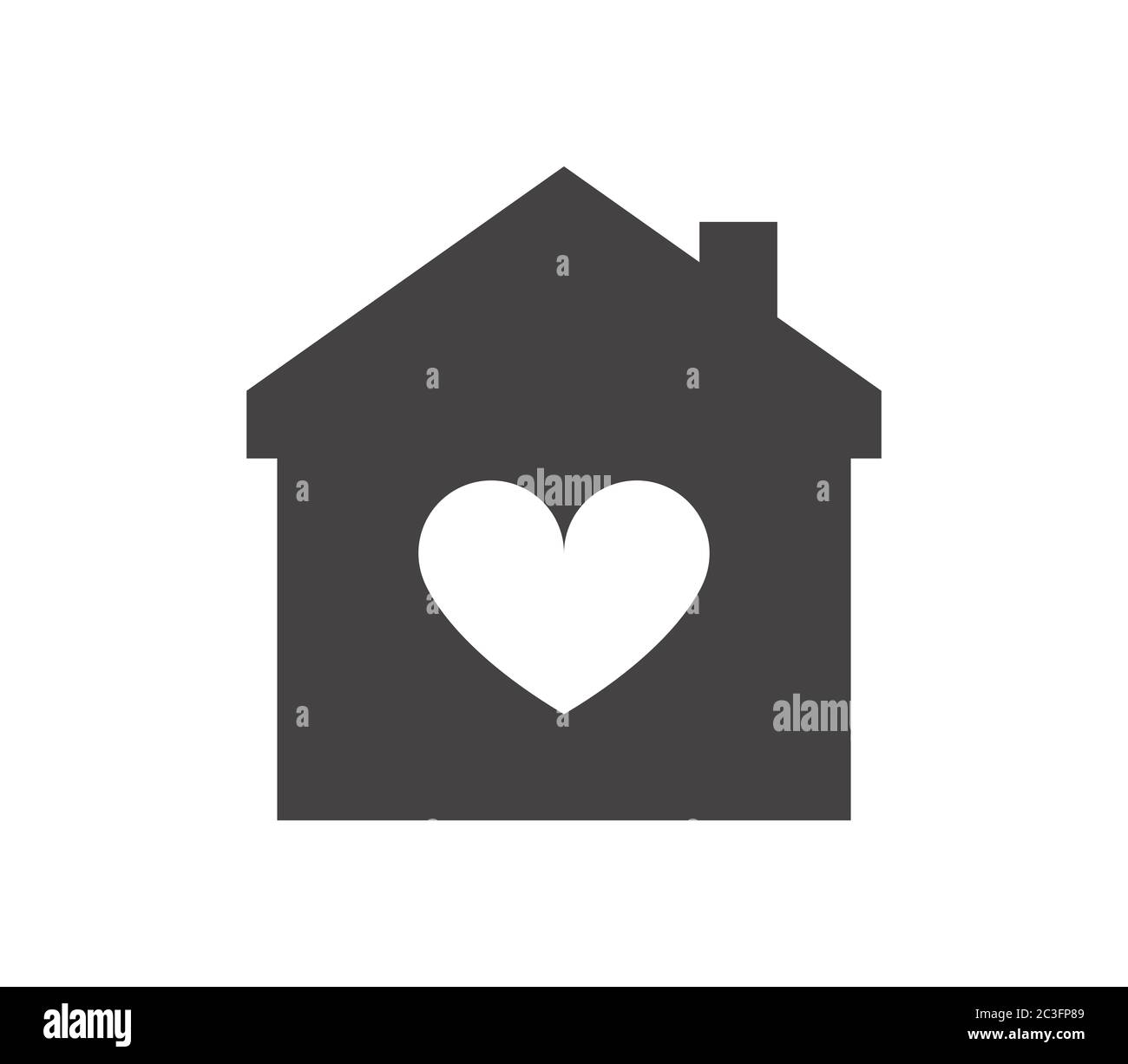 house heart icon illustrated in vector on white background Stock Photo ...
