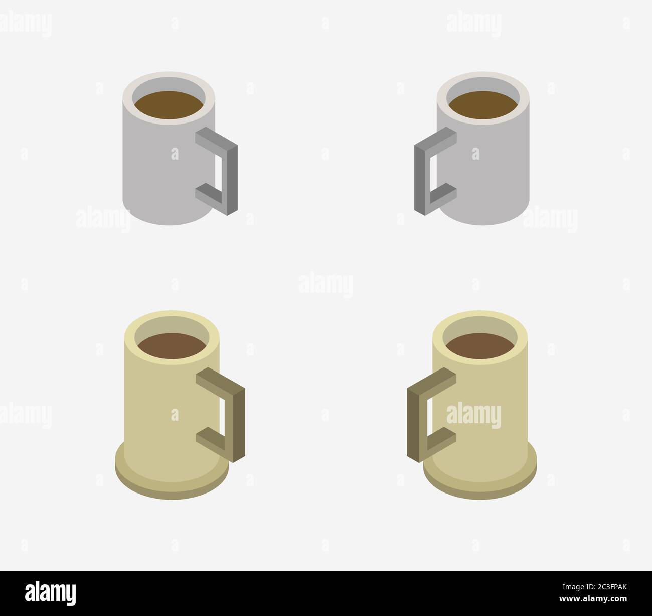 isometric coffee icon illustrated in vector on white background Stock ...