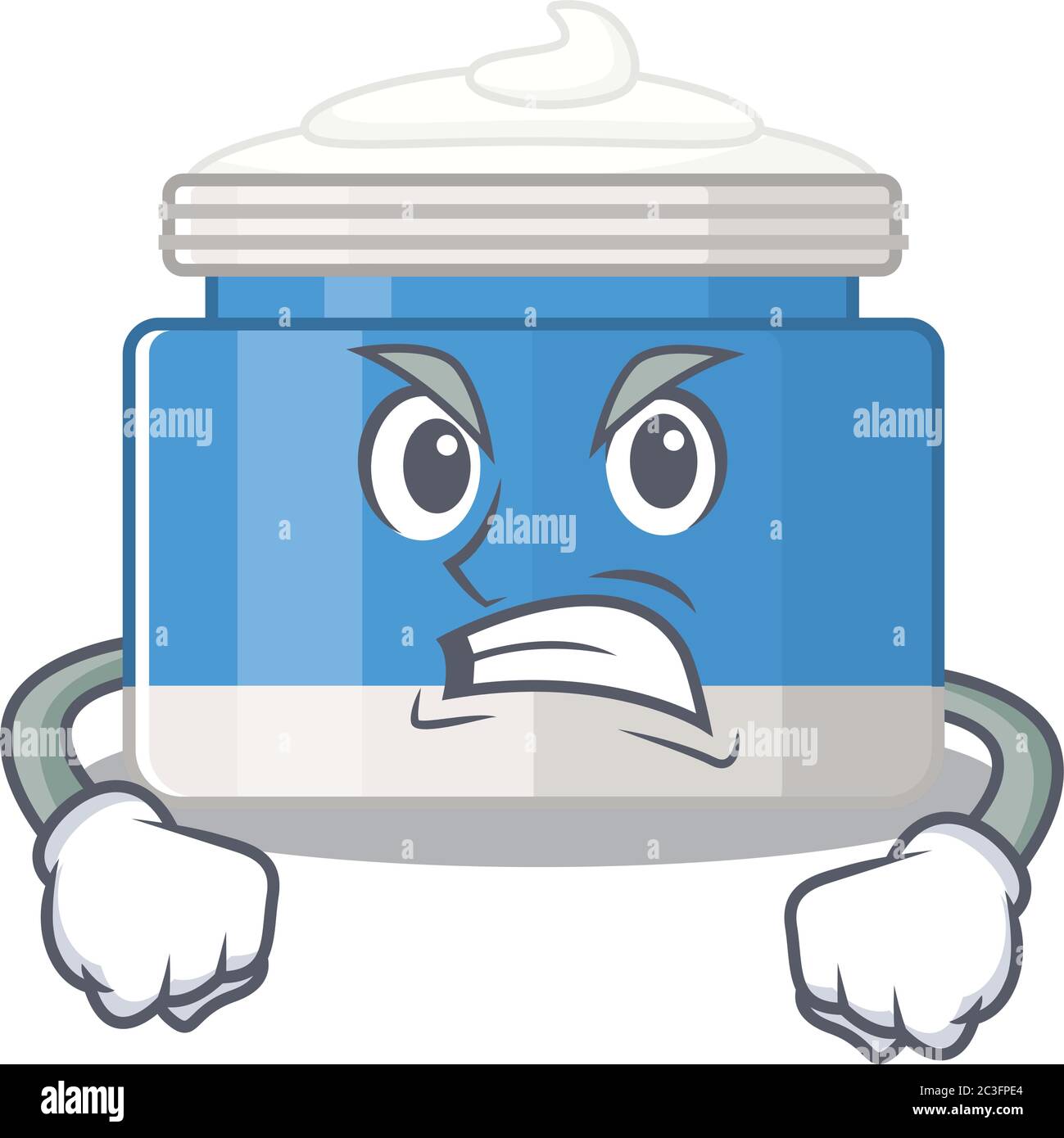 A cartoon picture of moisturizer cream showing an angry face Stock ...