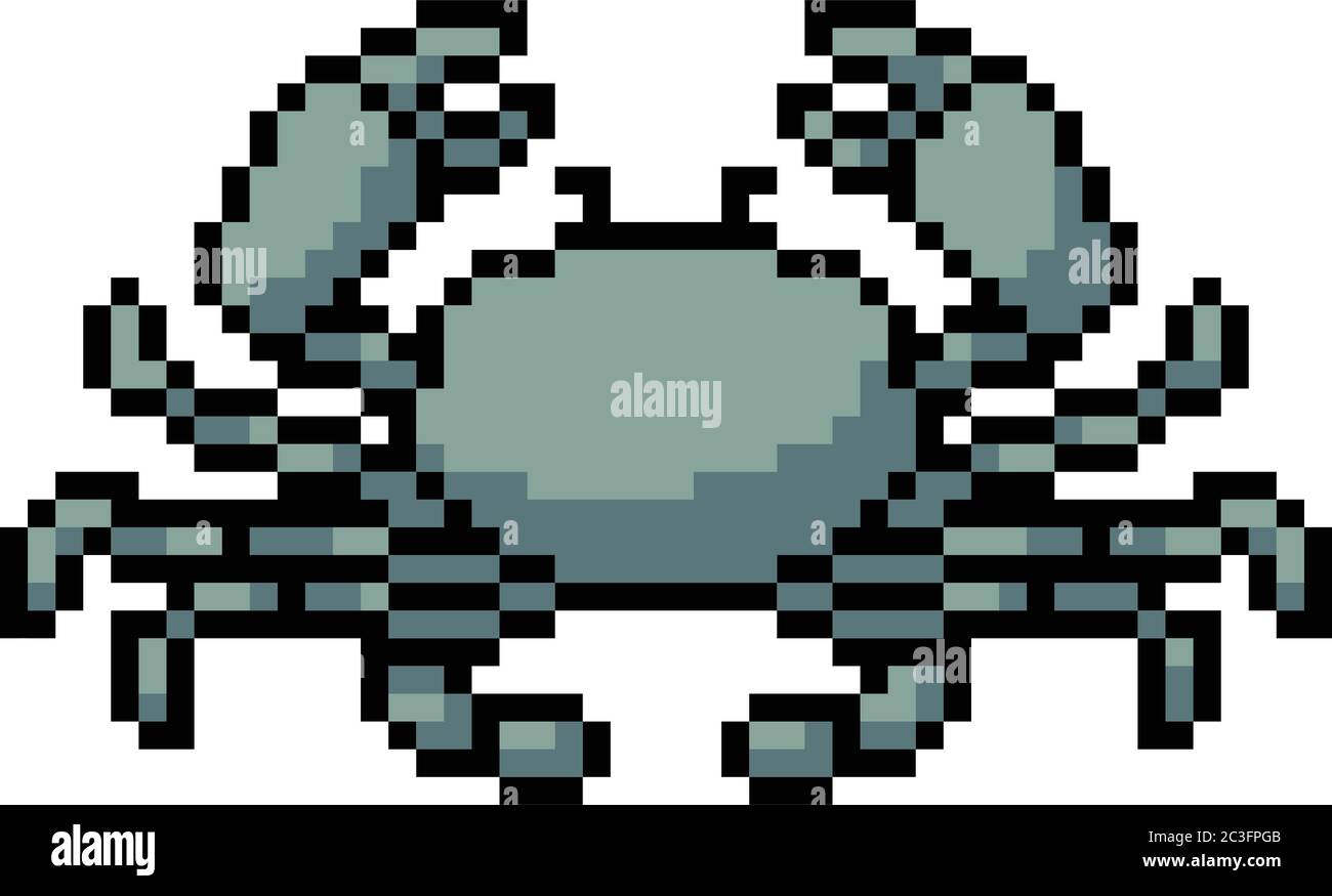 vector pixel art crab isolated cartoon Stock Vector Image & Art - Alamy