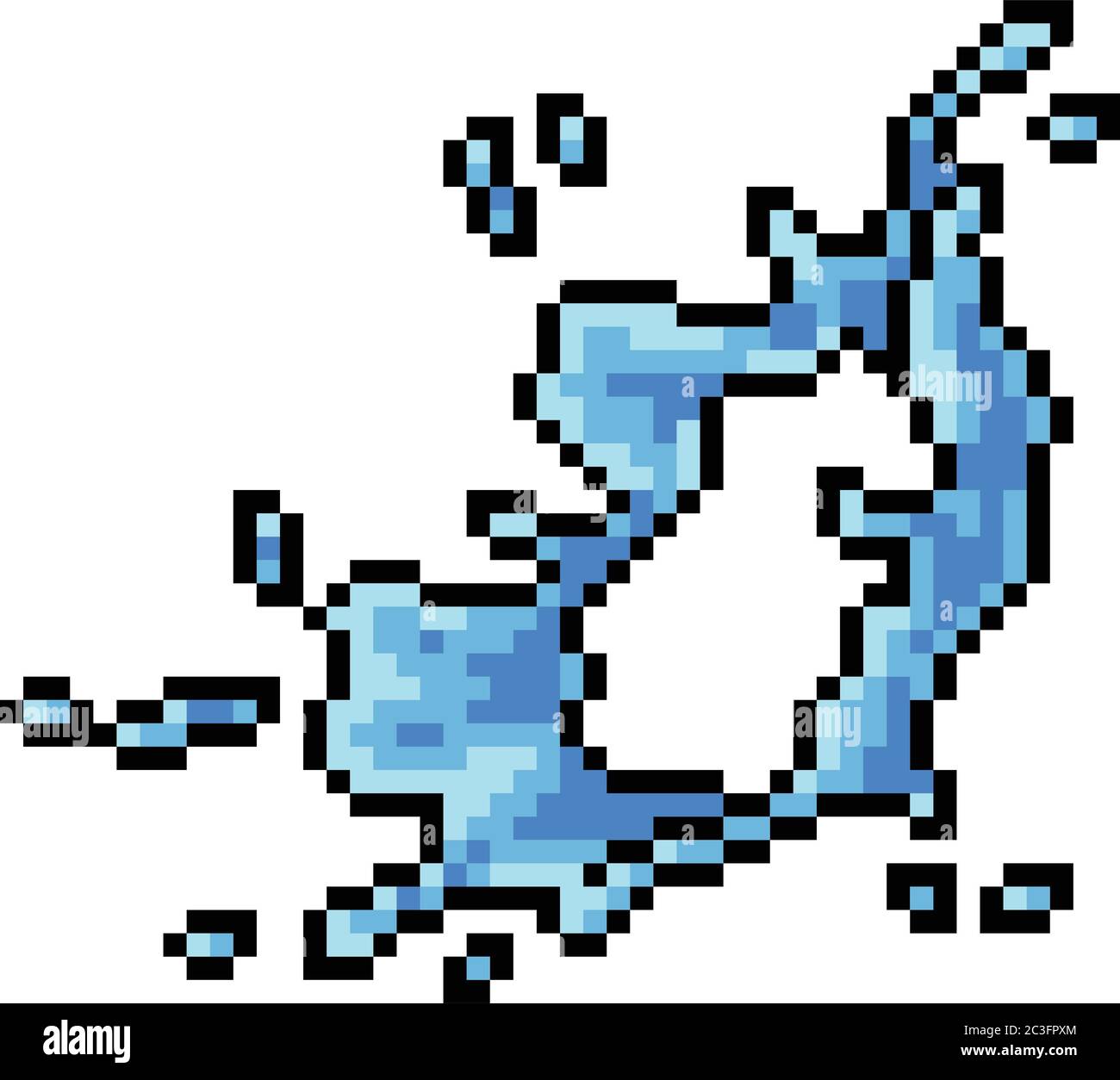 vector pixel art water spread isolated cartoon Stock Vector Image & Art ...