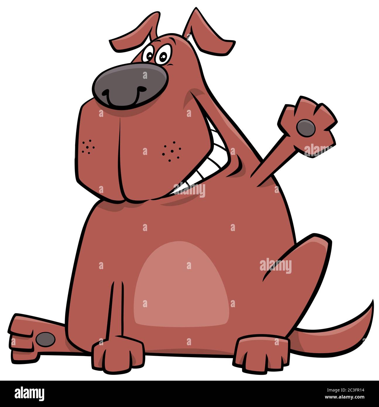 cartoon brown dog funny animal character Stock Photo - Alamy