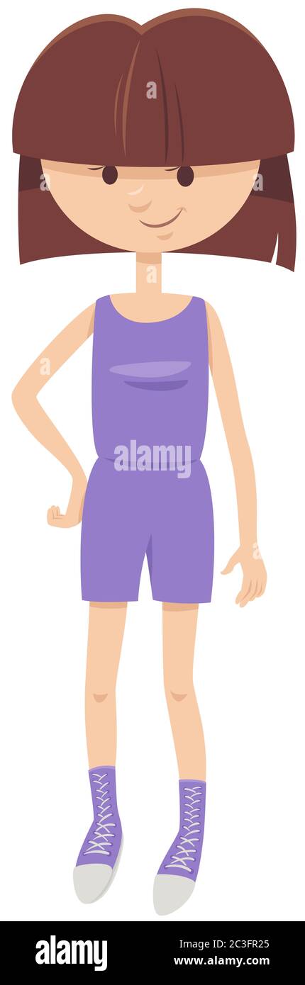 girl comic character cartoon illustration Stock Photo - Alamy