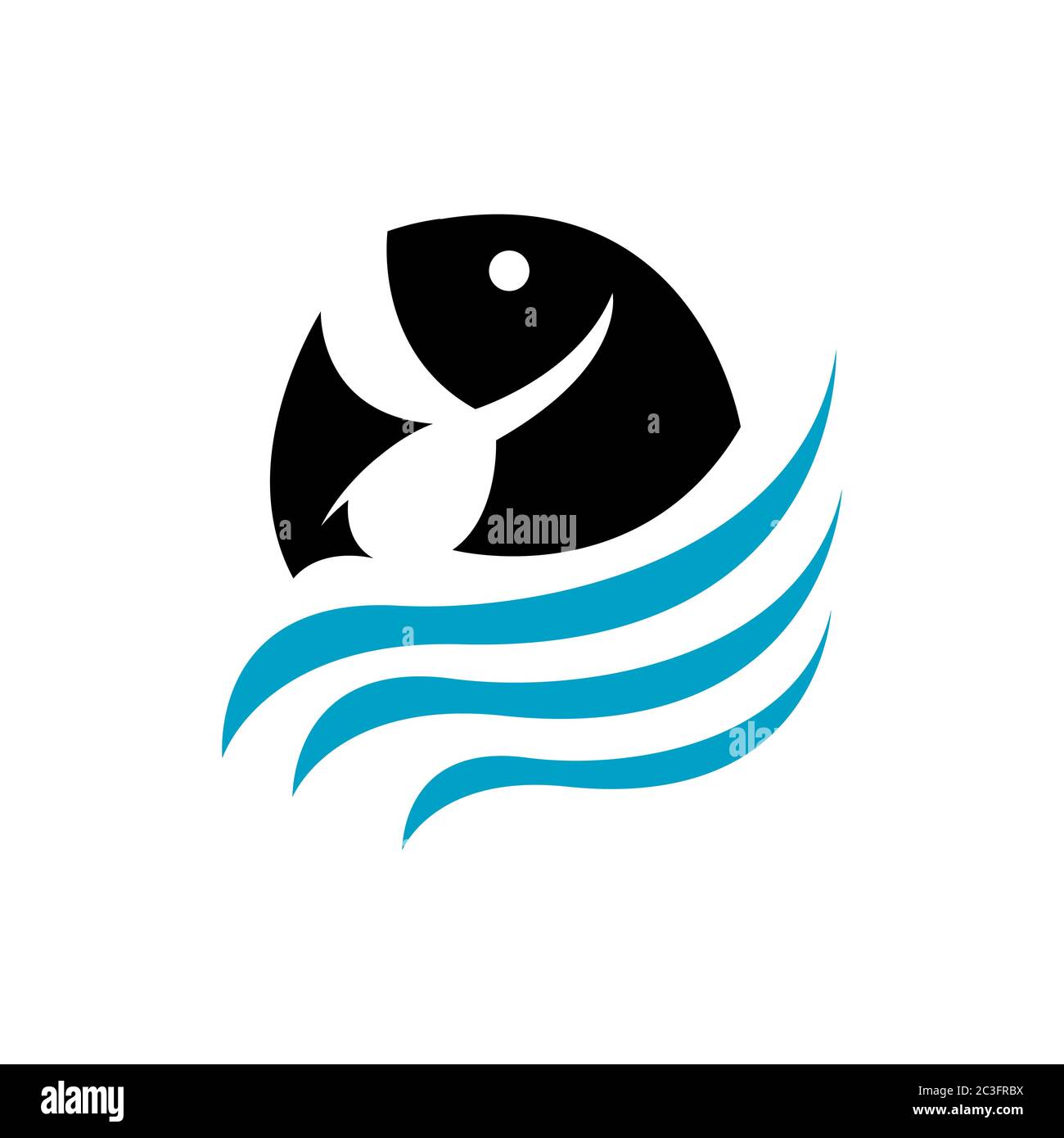 simple flat symbol of swimming fish logo vector isolated on white ...