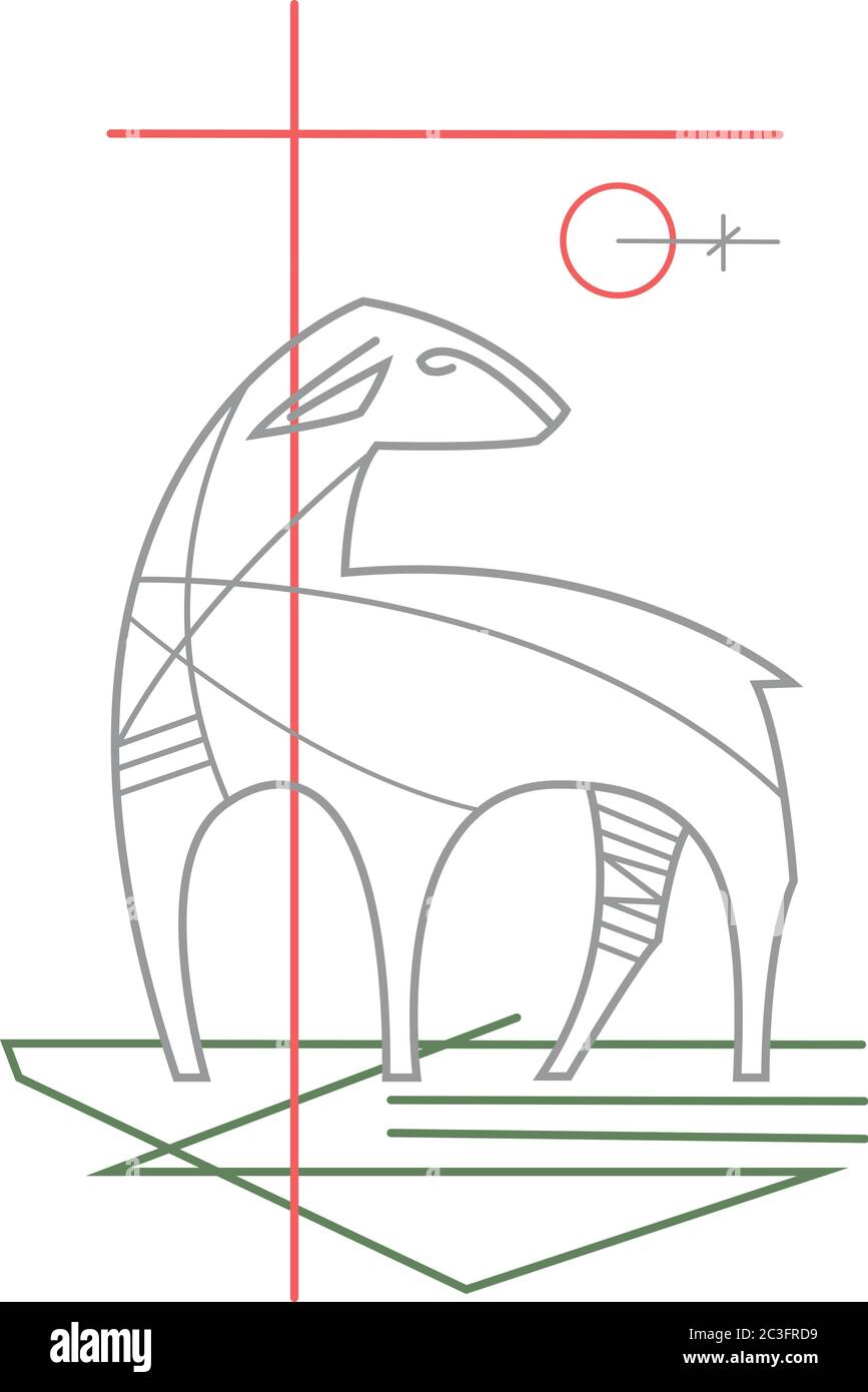 Hand drawn vector illustration or drawing of the symbol of Jesus Christ ...