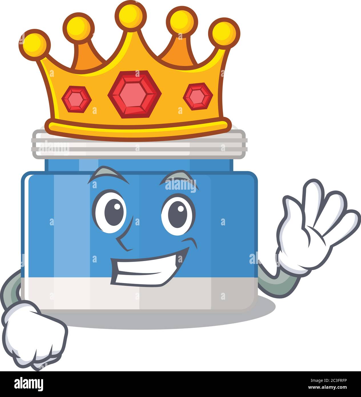 A Wise King of moisturizer cream mascot design style with gold crown ...